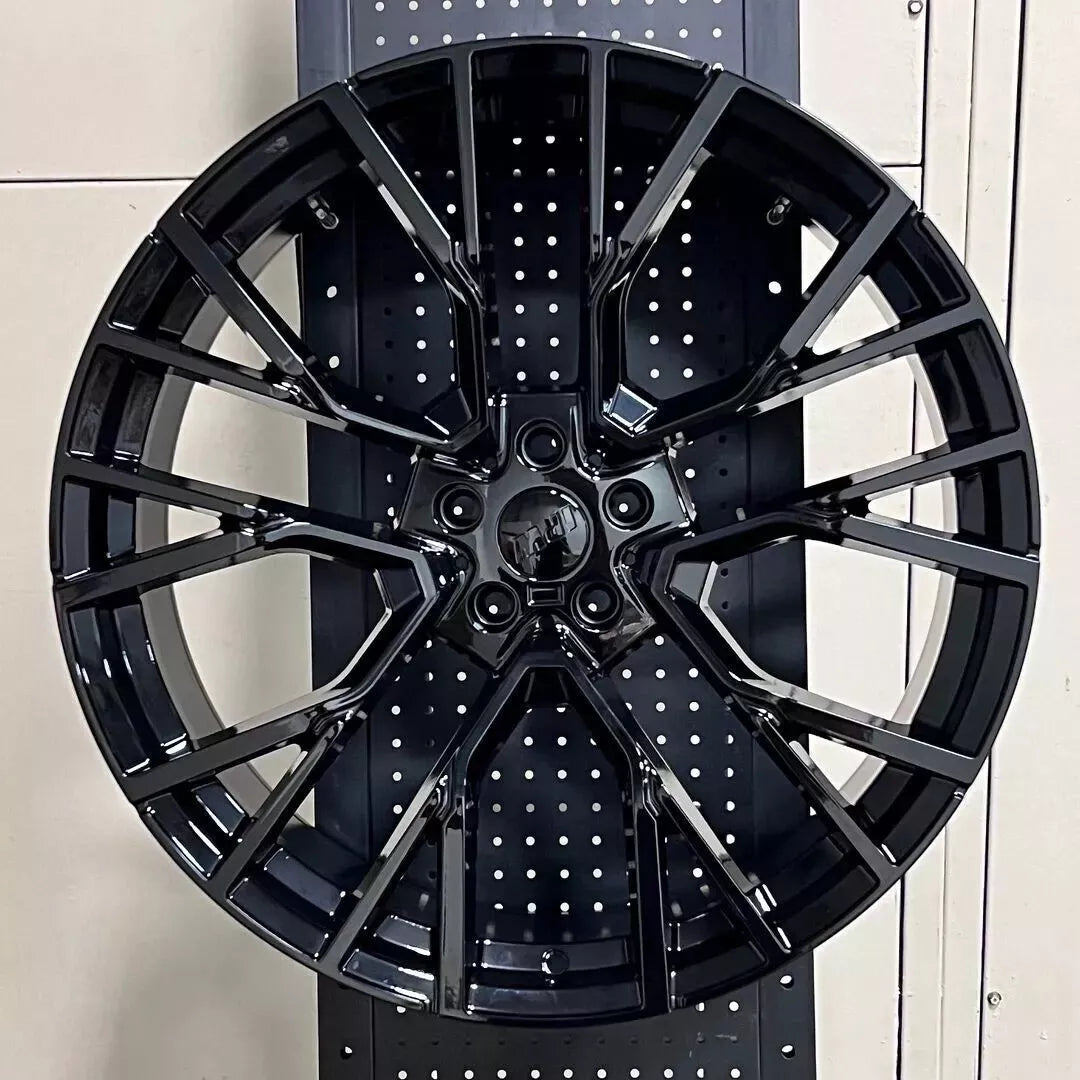 22" W706 GLOSS BLACK STAGGERED WHEELS RIMS FITS BMW 5X120 X5 E70 F15 X ...