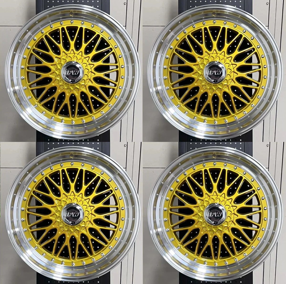 20x8.5 / 20x9.5 Staggered Gold Euro RS Style Wheels Set 5x120/5x114.3 ...