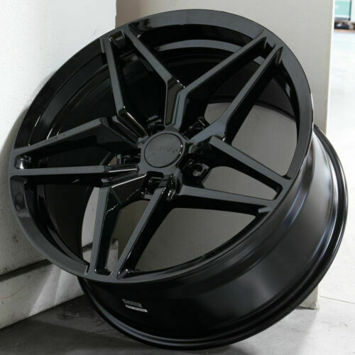 MRR M755 19x9.5 +50/19x11 +73 Wheels Lugs Black For C6 Corvette ...