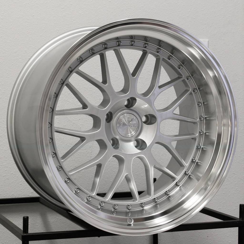 18" Aodhan AH02 Wheels Silver 18x8.5 +35 / 18x9.5 +30 5x114.3 +35 Rims ...