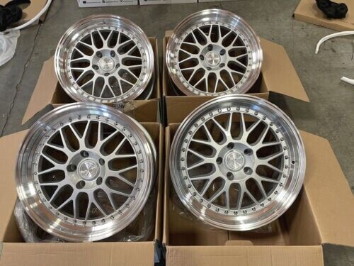 18" Aodhan AH02 Wheels 18x8.5 / 18x9.5 +35 5x120 Silver Machined Lip R ...