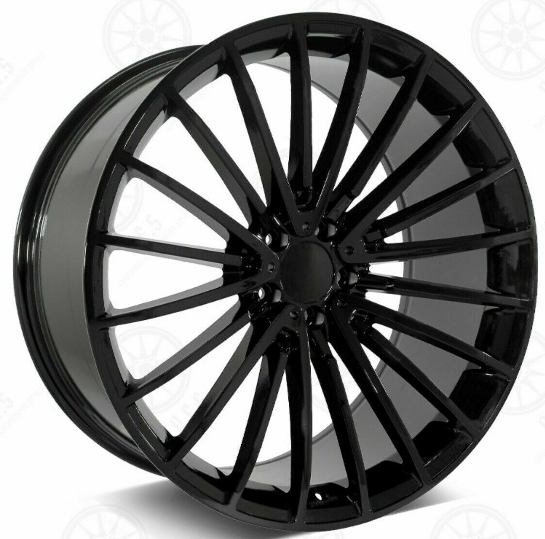 19x8.5 Gloss Black Wheels Fit Mercedes S430 S500 S550 CL500 CL550 19 ...