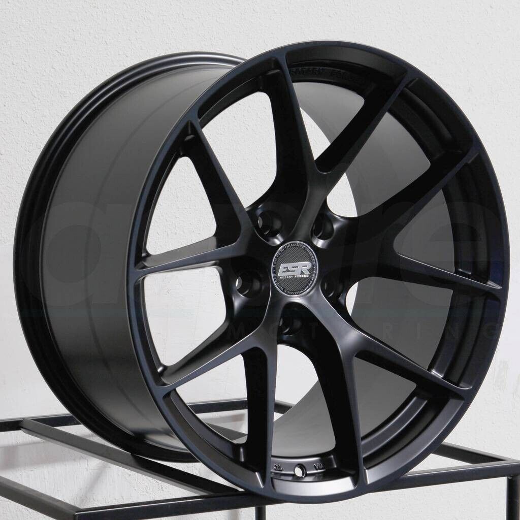 ESR RF2 18x10.5 5x114.3 22 Matte Black Wheels(4) 73.1 18" inch Rims ...
