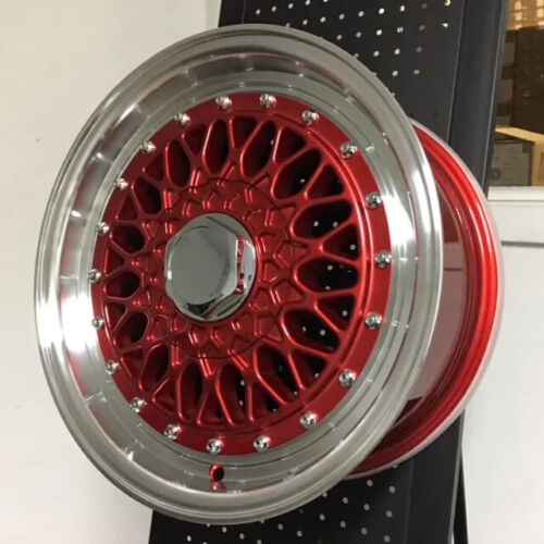 15" Wheels RS Style 15x7 4x100 / 4x114.3 +20 Red Machine Lip IPW Rims ...