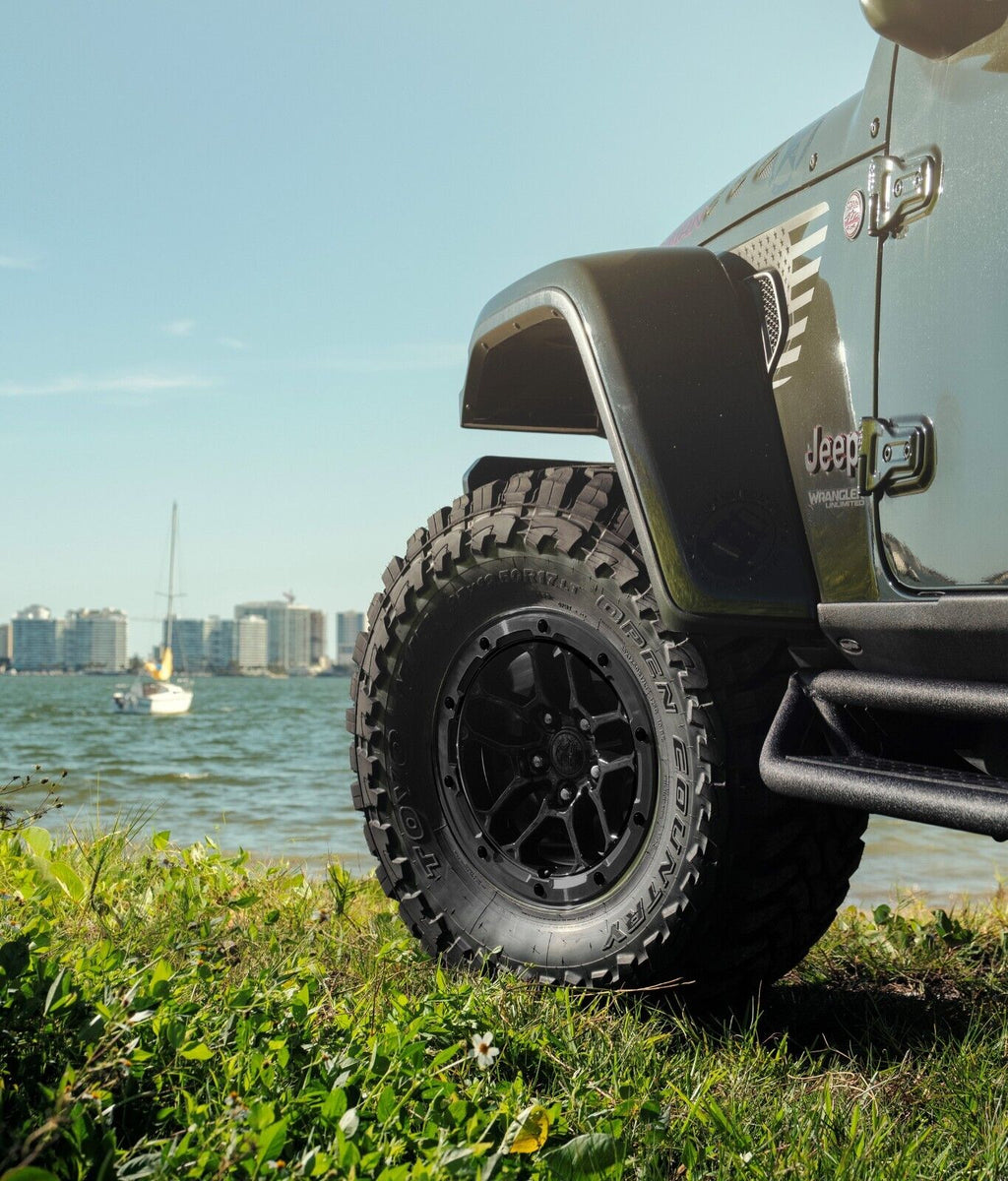 17 inch Satin Black Defiant DF01 Wheels Set (4) Rims Fit Jeep Wrangler ...