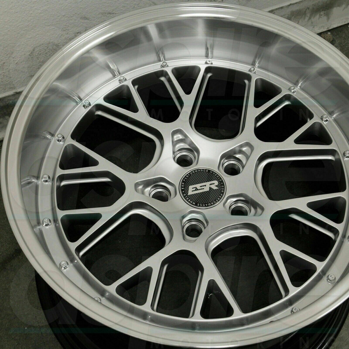 19" ESR CS11 Silver Machined Lip Wheels 19x9.5 +22 5x120 Rims Set 4 ...