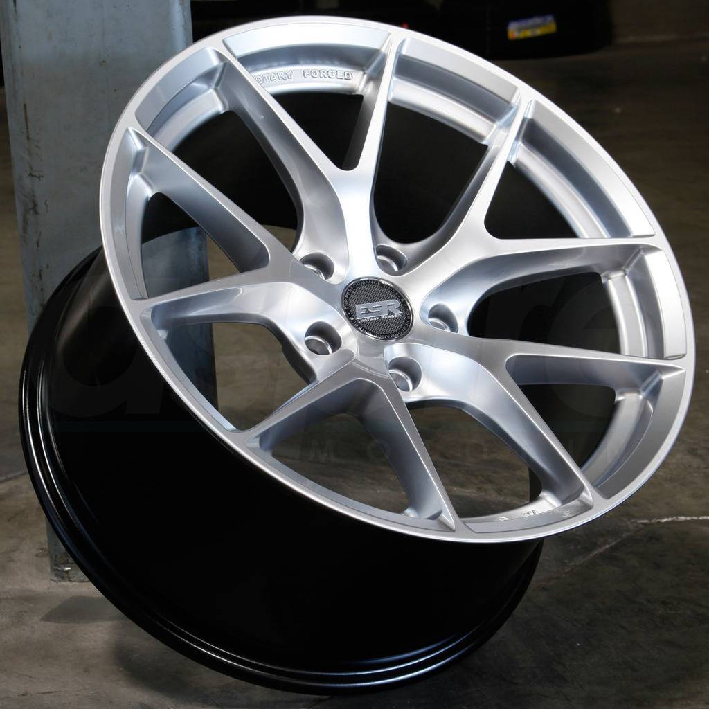 19x9.5 ESR RF2 5x114.3 22 Hyper Silver Wheels Rims Set(4) 72.56 ...