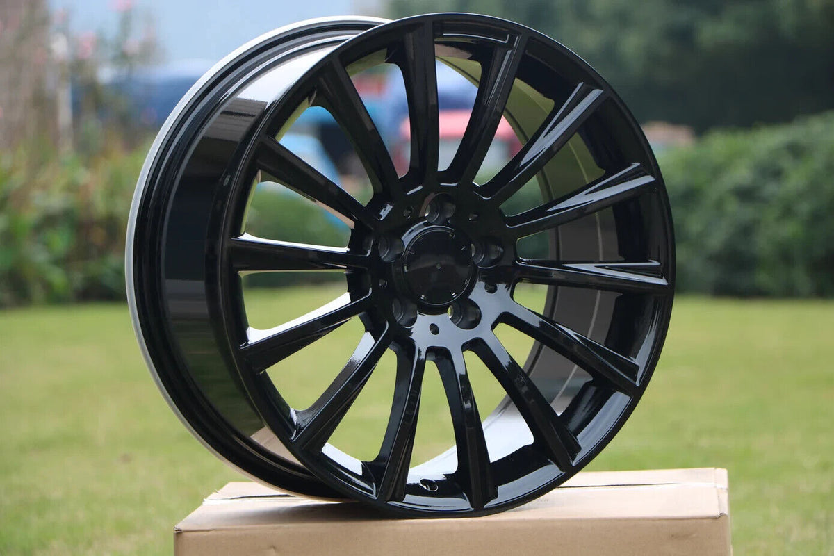 Set 4 22" Gloss Black Wheels For Mercedes GLS GLE 22x9 +32 5x112 Squar ...