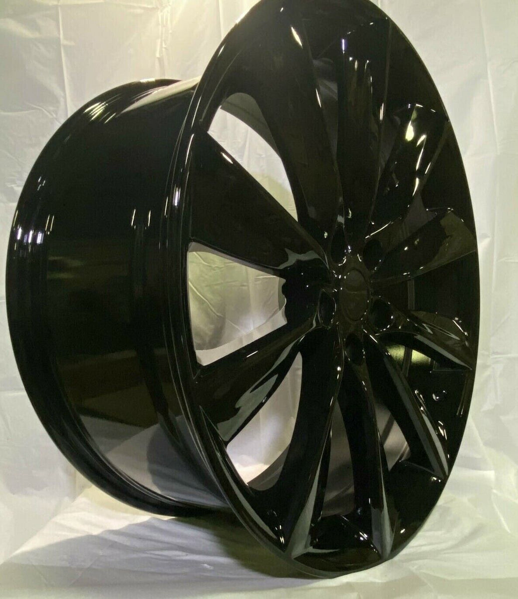 21" Gloss Black Rims Turbine Style for Tesla Model S X 60D 75D 85D 90D ...