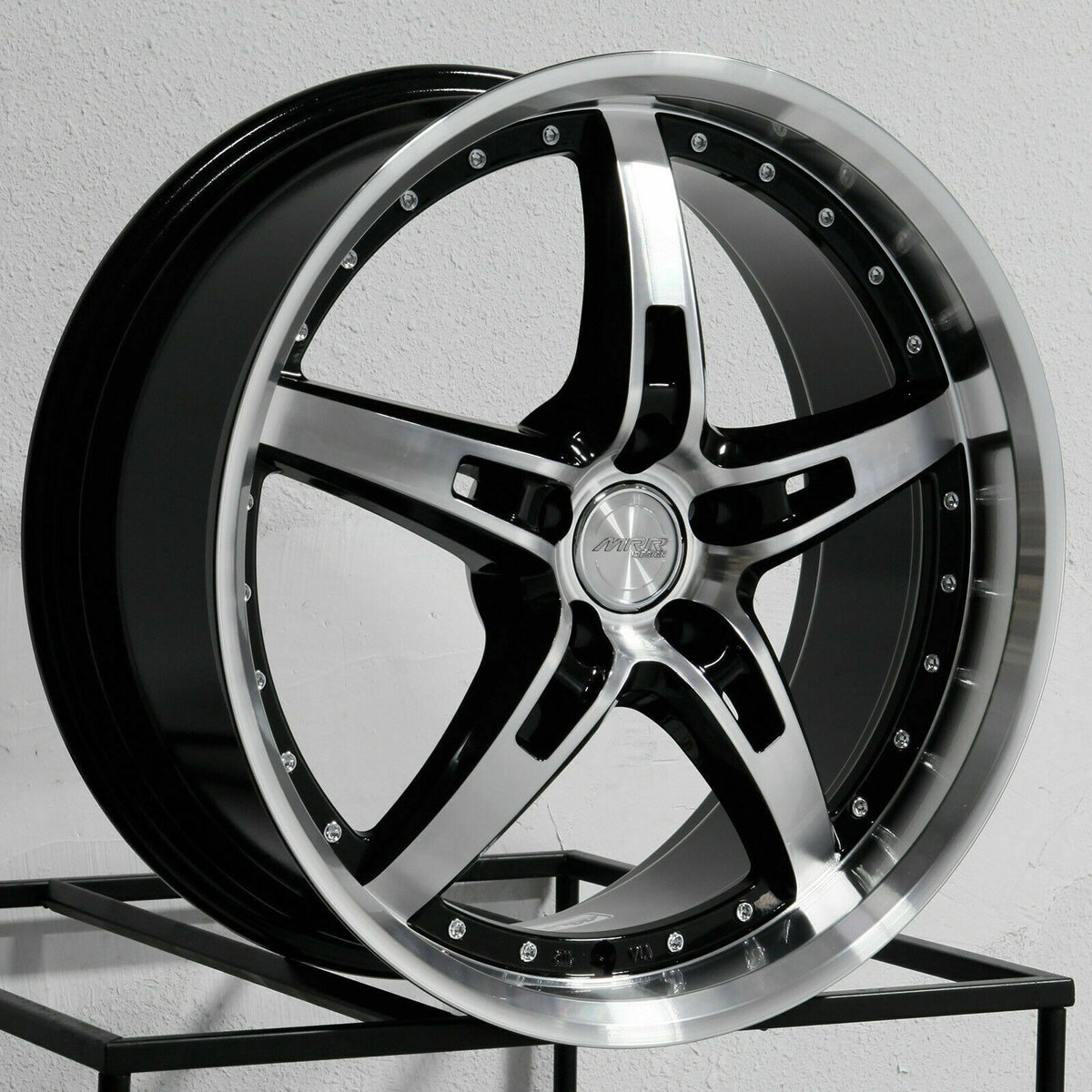 20" MRR GT5 Wheels 5x114.3 Machined Face Black Inlay 20x8.5 +35 Rims S ...