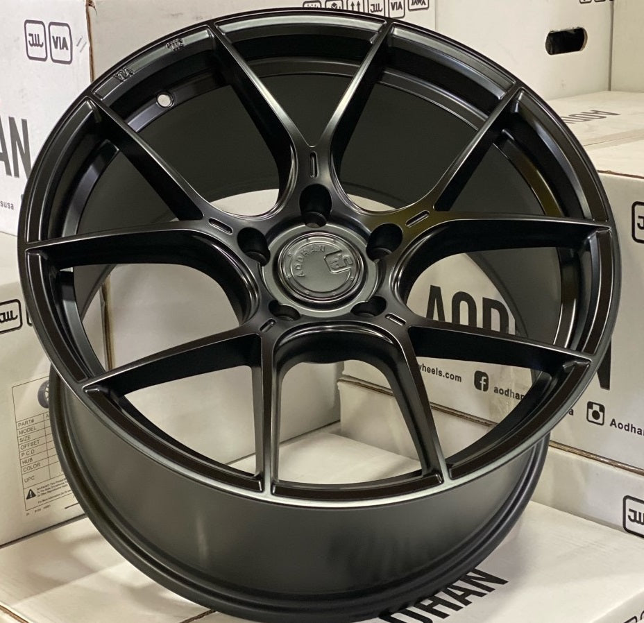 18" Aodhan AH11 Wheels 18x9.5 +35 5x120 Matte Black Rims (Set of 4 ...