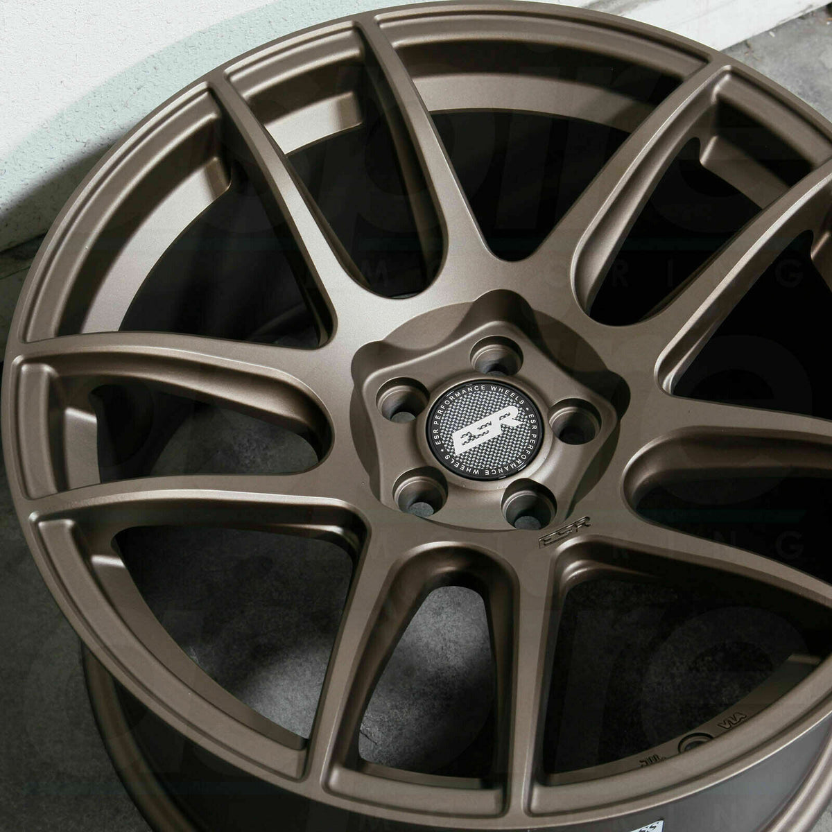 18x10.5 5x114.3 +22 ESR CS8 Wheels Matte Bronze 18 Inch Concave Rims S ...