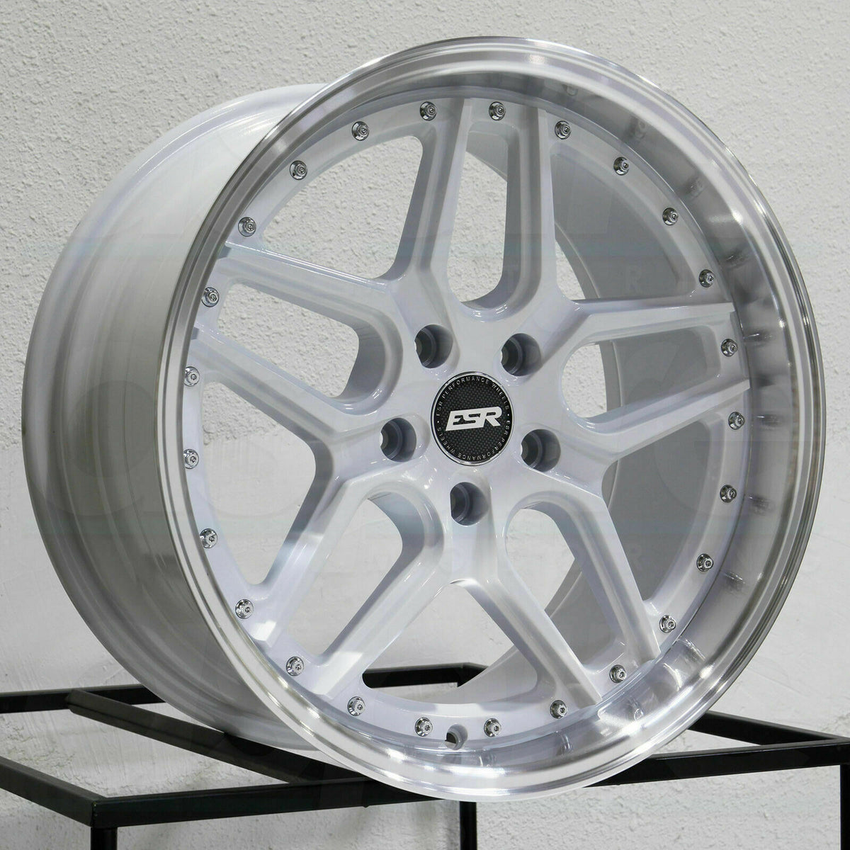 ESR CS15 Wheels 18x9.5 +22 5x100 Gloss White Machined Lip 18 Inch Rims ...