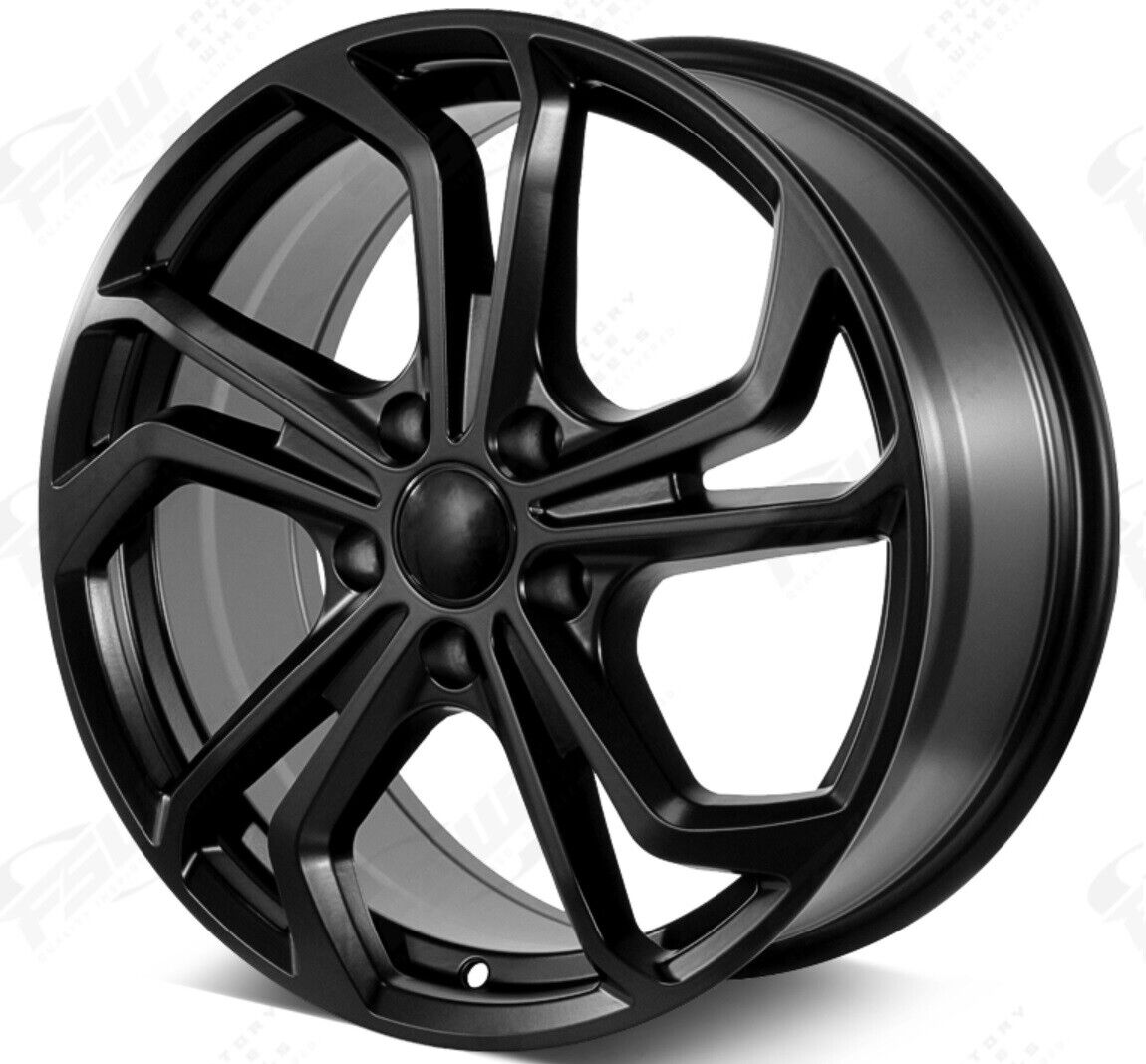 17" Black Wheels Fit Volkswagen GTI Golf Jetta Passat VW 17x7.5 +45 5x ...