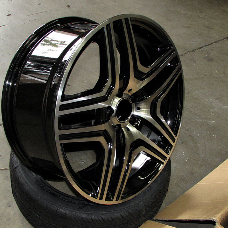 20x9.5 Black Machined Wheels For Mercedes G Wagon G500 G550 G55 5x130 ...