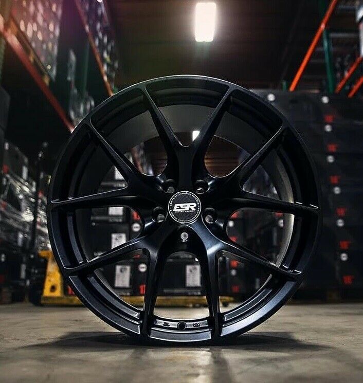 18x9.5 ESR RF02 RF2 5x114.3 +35 Matte Black Concave Wheels 18 Inch Rim ...