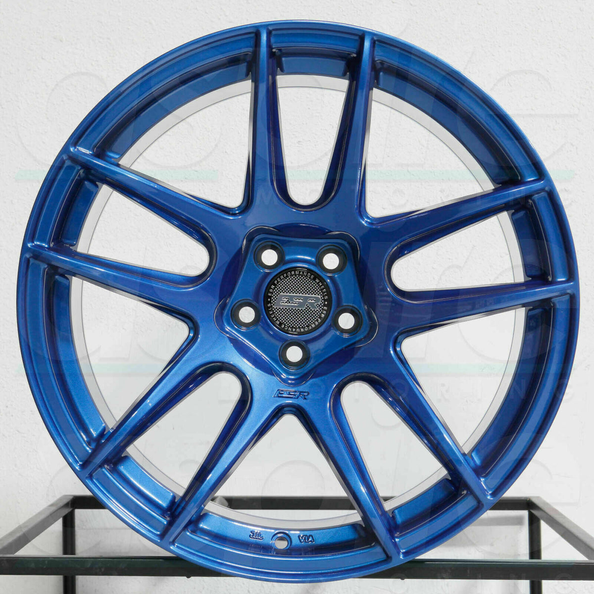 18x9.5 5x114.3 +15 ESR CS8 Wheels Apex Blue 18 Inch Rims Set of 4 ...