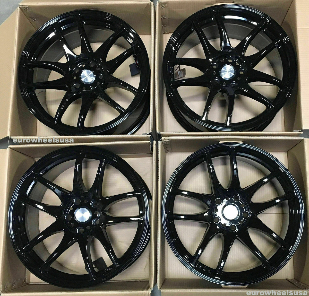 ESR SR08 Gloss Black Deep Concave Wheels 18x10.5 +22 5x120 Rims 18 Inc ...