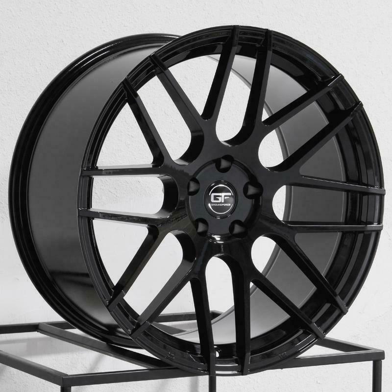 18x8 MRR GF7 Wheels Gloss Black 18" 5x112 +25 Ground Force Rims Set 4 ...