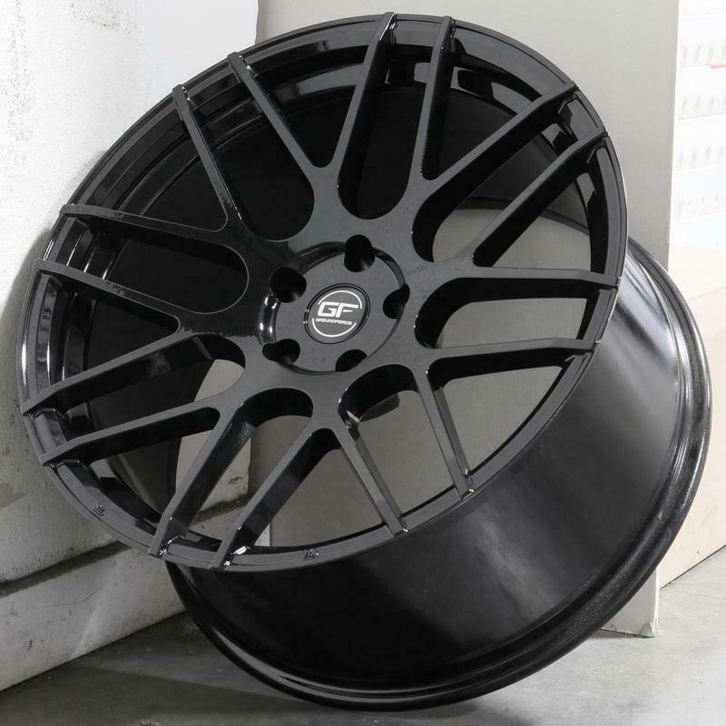 18x9 MRR GF7 Wheels Gloss Black 18" 5x112 +25 Ground Force Rims Set 4 ...