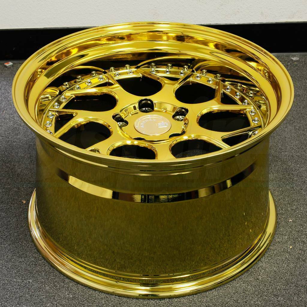 18" Aodhan DS01 5x100 Vacuum Gold 18x9.5 +35 Wheels DS1 Rims Set 4 ...