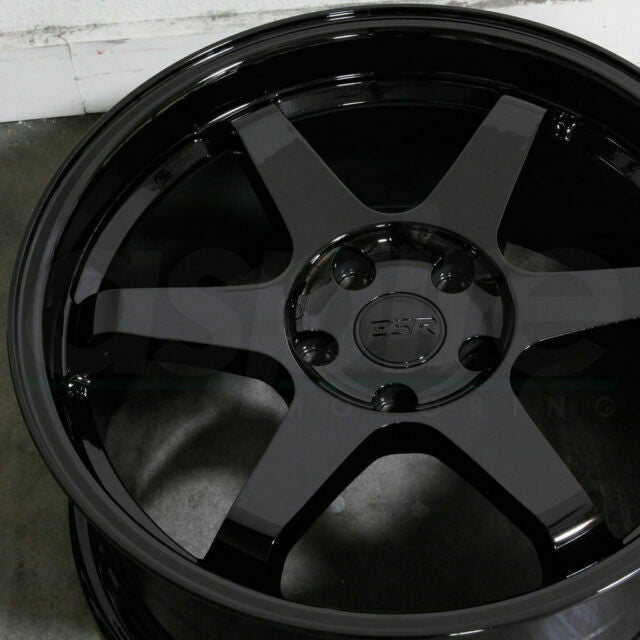 19 Inch ESR SR07 Gloss Black Wheels 19x9.5 +22 5x114.3 Rims Set 4 ...