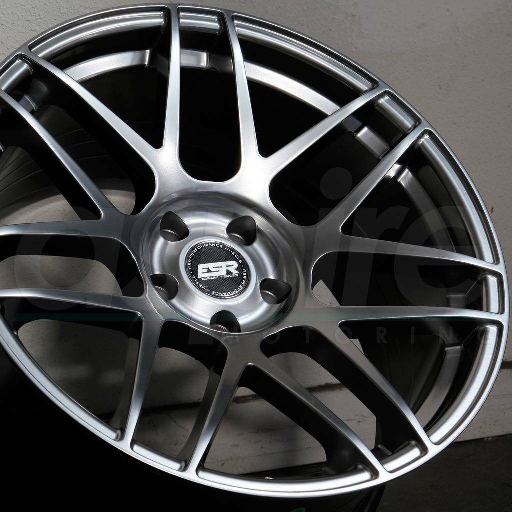 18x8.5 5x100 +30 ESR RF1 Rotary Forged 18" Hyper Black Wheels (Rims Se ...