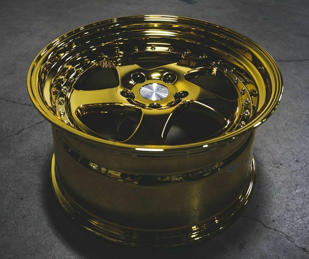 19 Inch ESR SR02 Gold Chrome Wheels 19x9.5 +22 5x114.3 Rims Set 4 ...