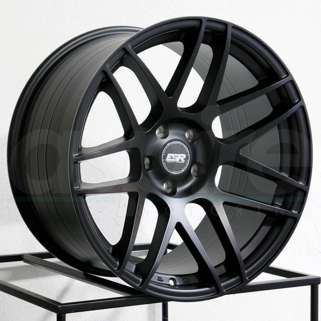 19x10.5 +22 5x120 Matte Black Rotary Forged Concave Wheels ESR RF1 Rim ...
