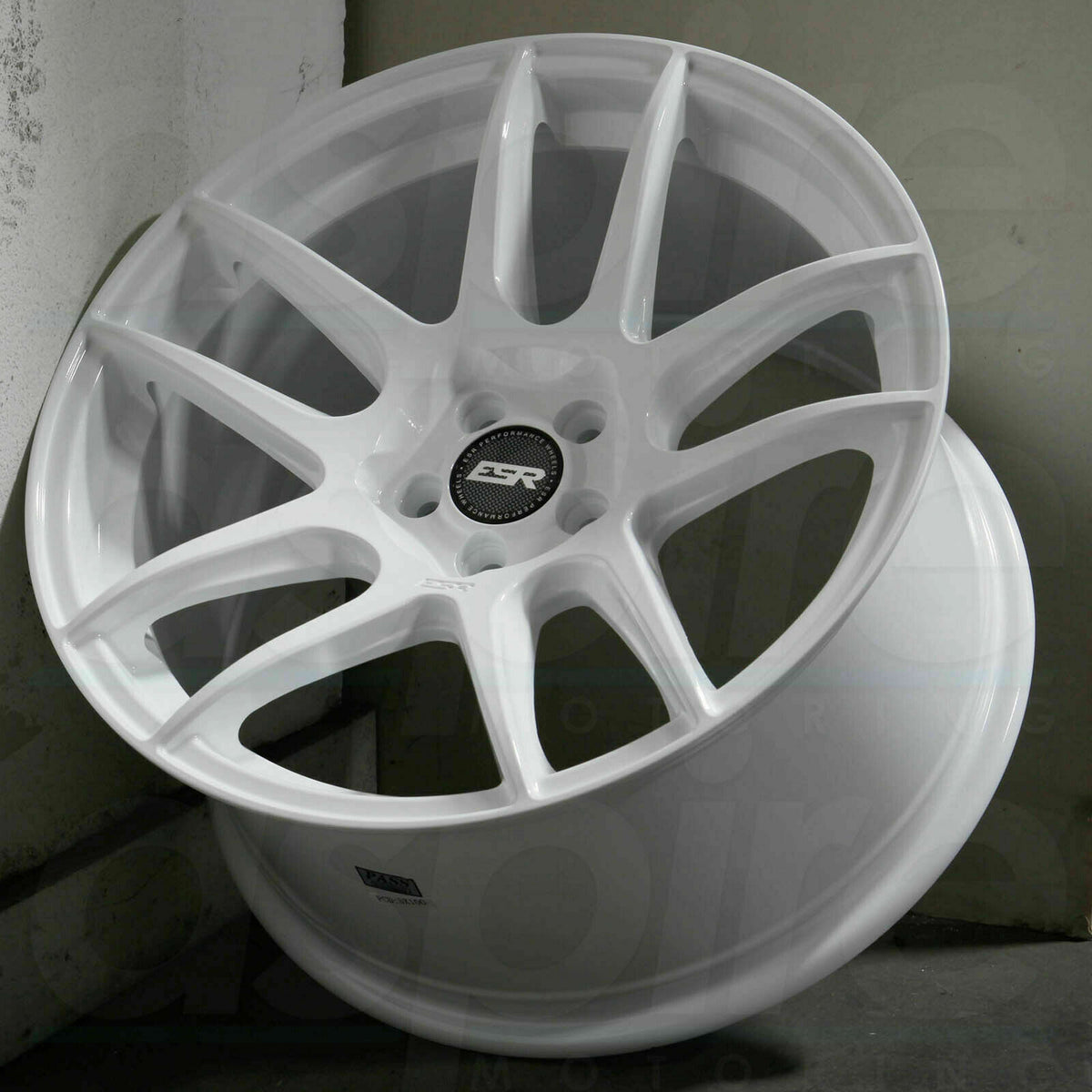 ESR CS8 Gloss White Wheels 18x9.5 / 18x10.5 5x114.3 +22 Set of 4 Rims ...