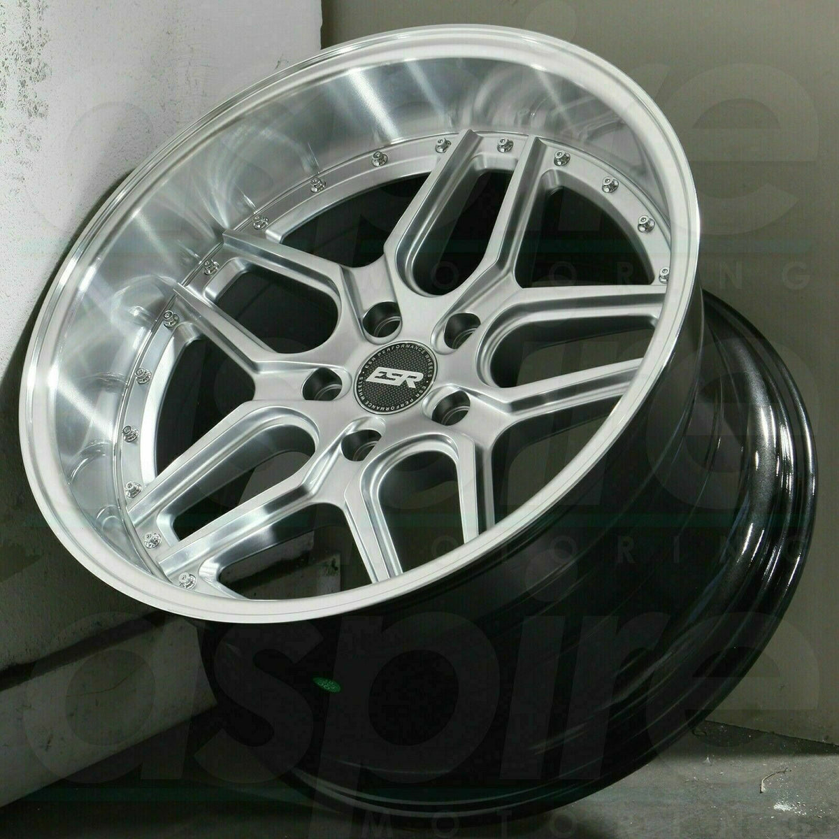 ESR CS15 Wheels 18x9.5 +35 5x114.3 Silver Machined 18 Inch Deep Dish R ...