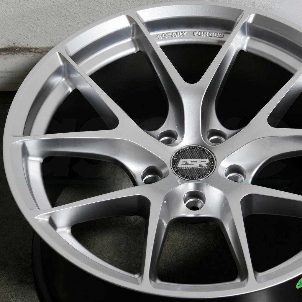 19x10.5 +22 ESR RF2 Concave Wheels 19" 5x120 Hyper Silver Rotary Forge ...