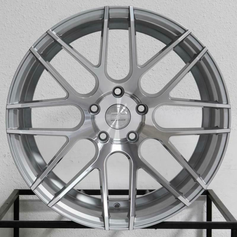 20" MRR GF7 20x9 / 20x10.5 +20 5x120 Wheels Silver Ground Force Rims S ...