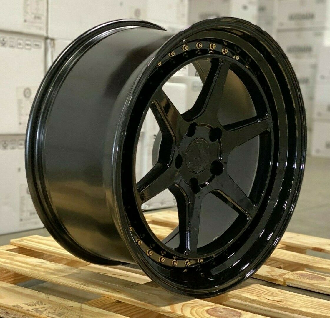 18x8.5 / 18x9.5 Aodhan DS09 5x100 +35 Gloss Black Wheels Rims 18" Set ...