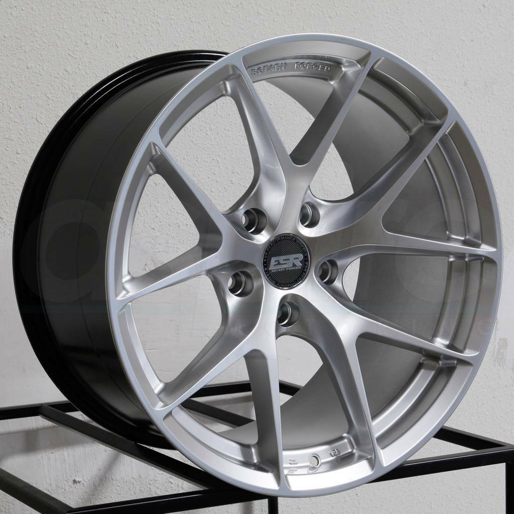 19x10.5 +22 ESR RF2 Concave Wheels 19" 5x120 Hyper Silver Rotary Forge ...