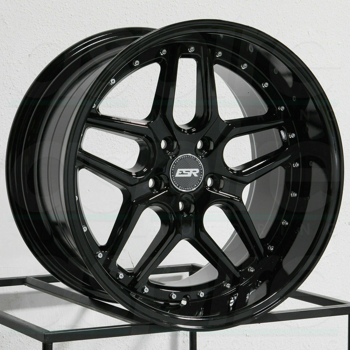 19 Inch ESR CS15 Gloss Black Wheels 19x9.5 / 19x10.5 +22 5x114.3 Rims ...