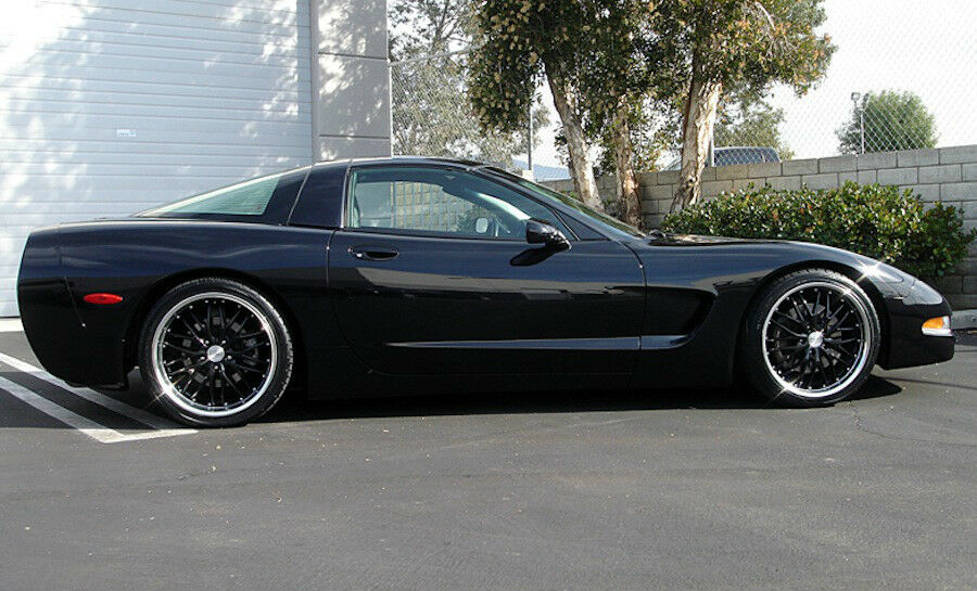 MRR GT1 Wheels Fits Chevy Corvette C5 19x8.5 / 19x9.5 Gloss Black Mach ...