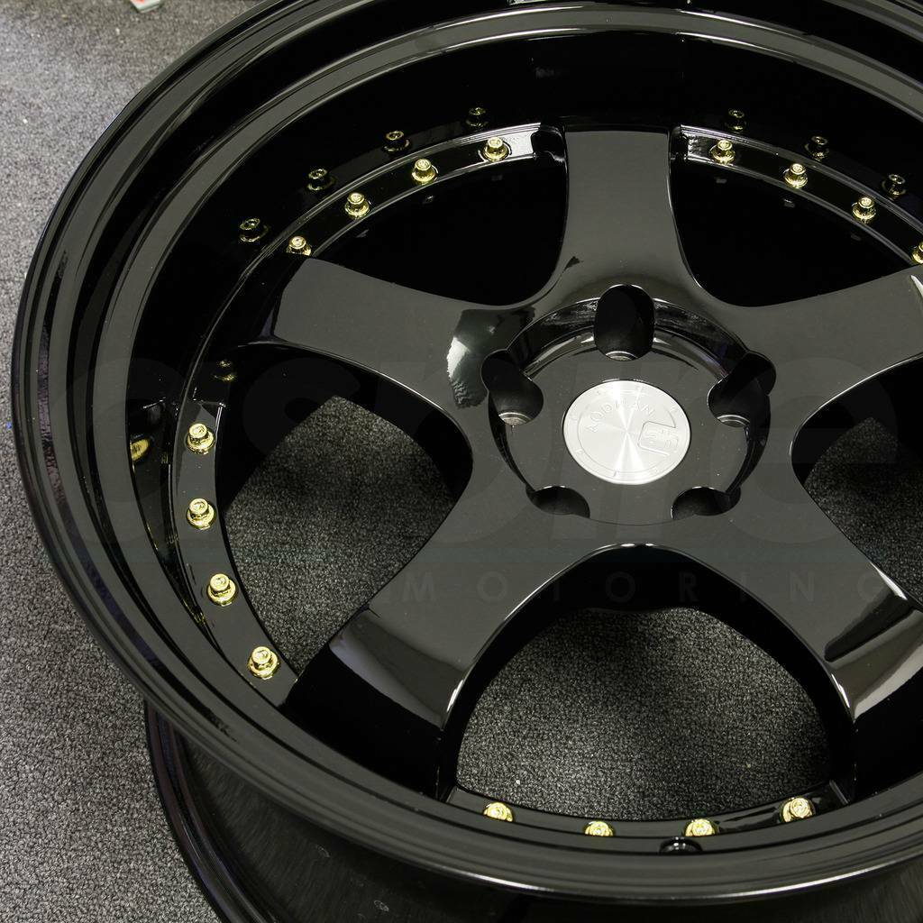19x9.5 / 19x11 Aodhan AH03 Black Wheels 5x114.3 +22 19 Inch Rims (Set ...