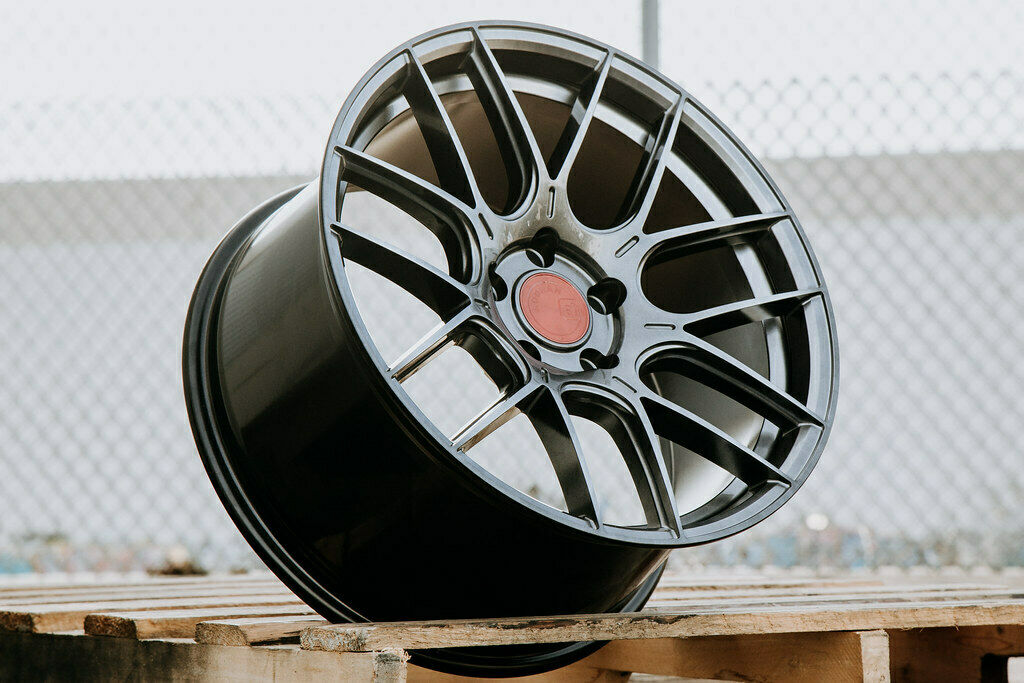 18 Inch 18x8.5 +35 Aodhan AH-X AH10 5x120 Hyper Black Wheels Rims Set ...