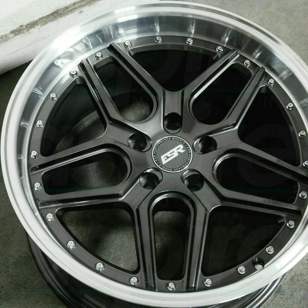 ESR CS15 Wheels 18x9.5 +35 5x114.3 Graphite 18 Inch Deep Dish Rims Set ...