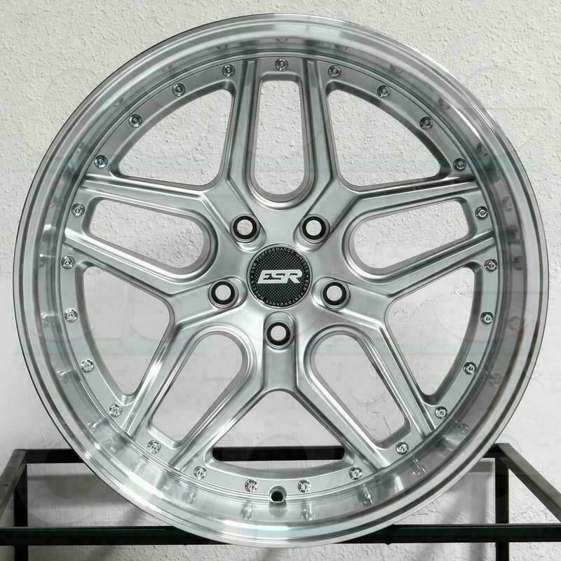 ESR CS15 Wheels 18x9.5 +22 5x100 Silver Machined 18" Rims Set 4 ...