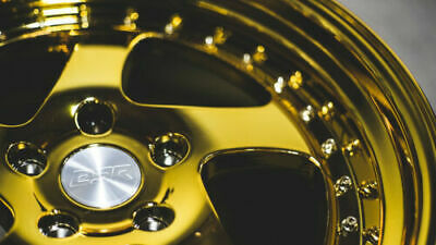 19 Inch ESR SR02 Gold Chrome Wheels 19x9.5 +22 5x114.3 Rims Set 4 ...
